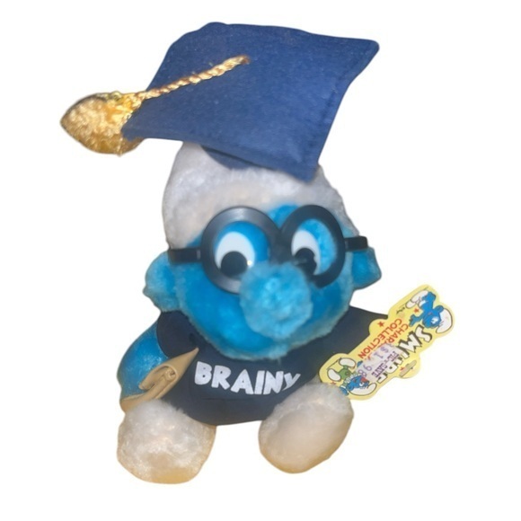 Toys | Vintage Smurfs Brainy Graduation Plush | Poshmark